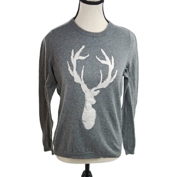 The Limited | Sweaters | The Limited Sweater Womens Size M Gray Deer ...